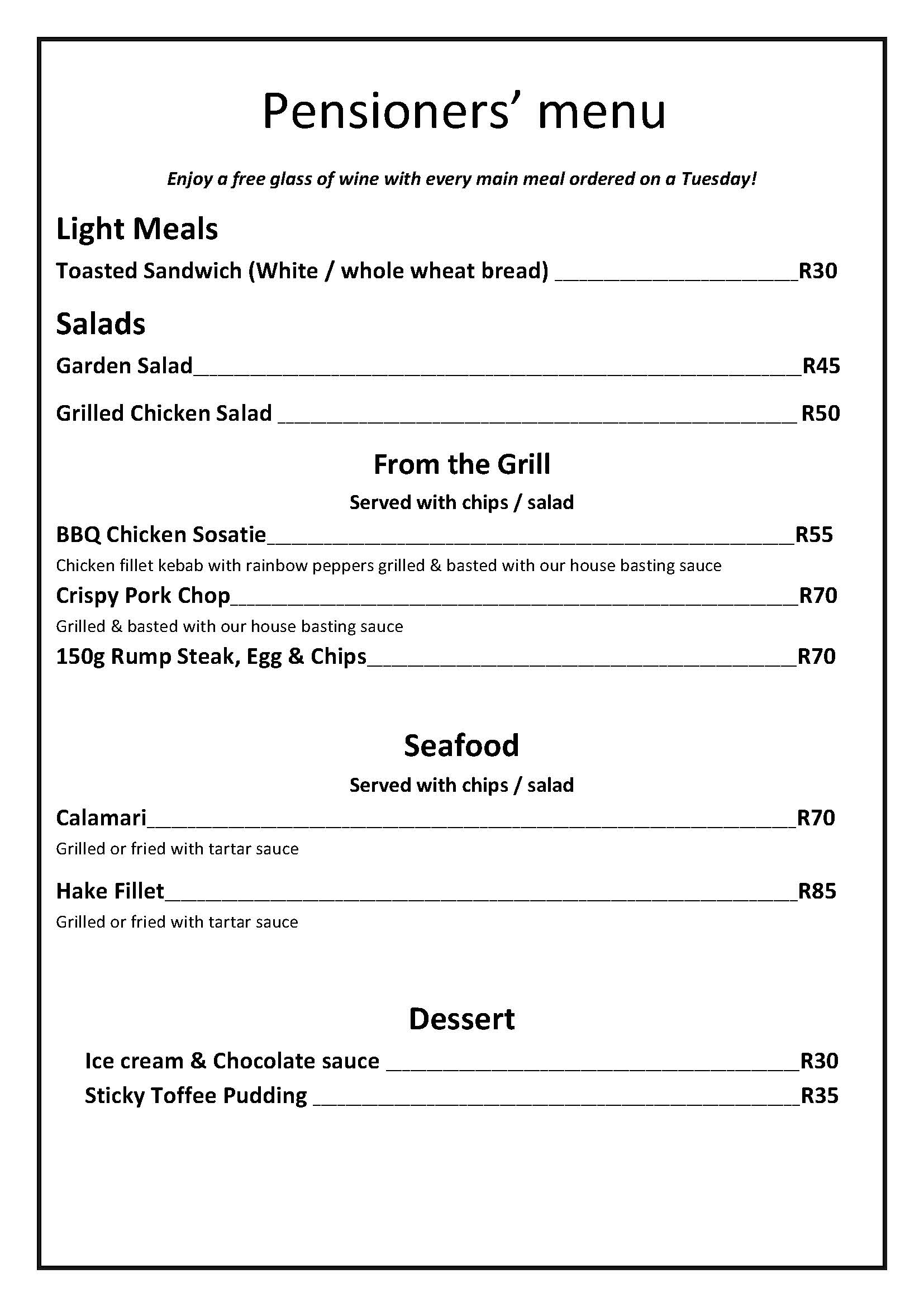 Main Menu - Grill and Company